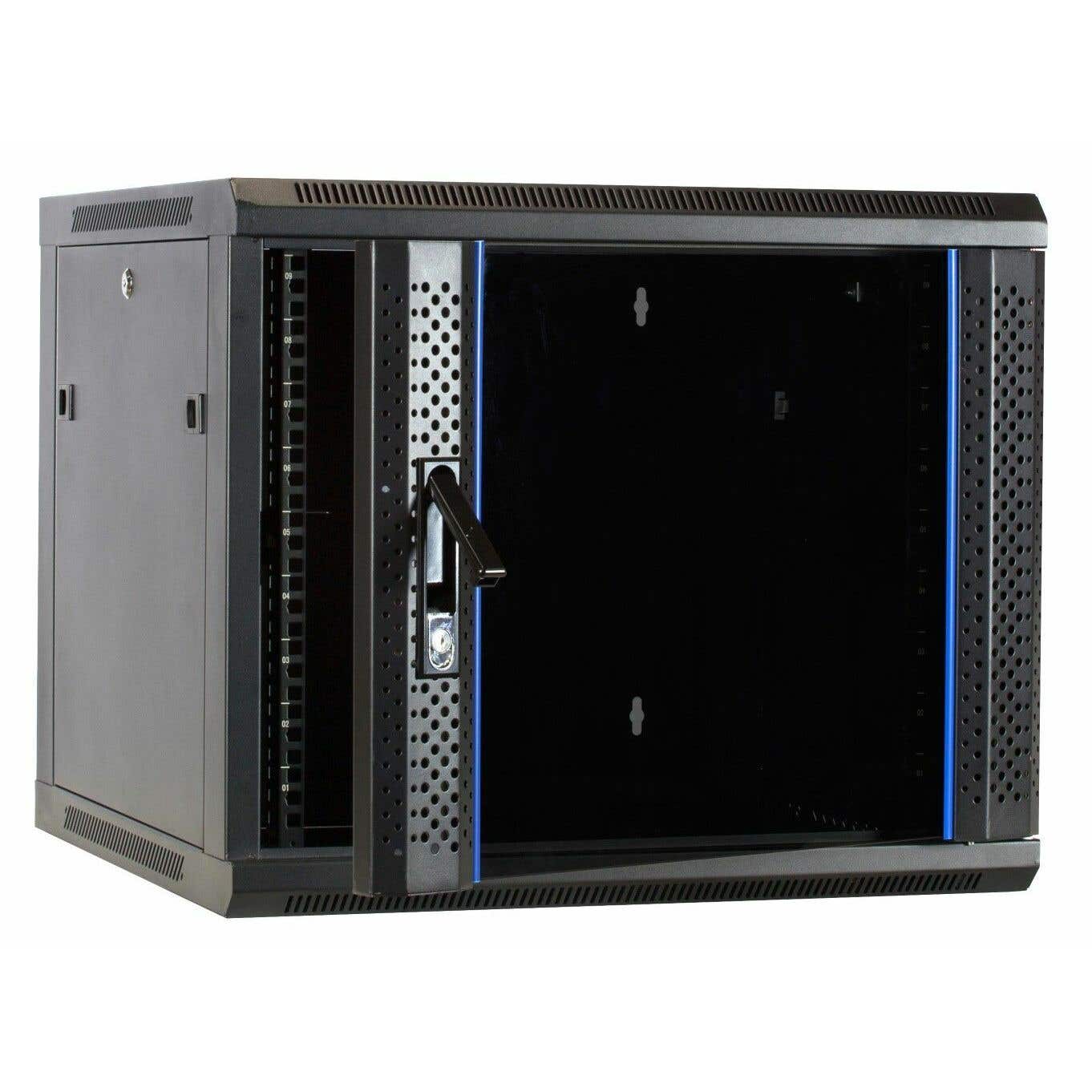 Patchkast - Diepe serverkast 19 inch met glazen deur - 9U - 50cm diep ...